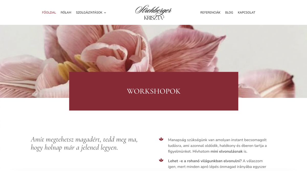 Workshopok - Strohberger Kriszta